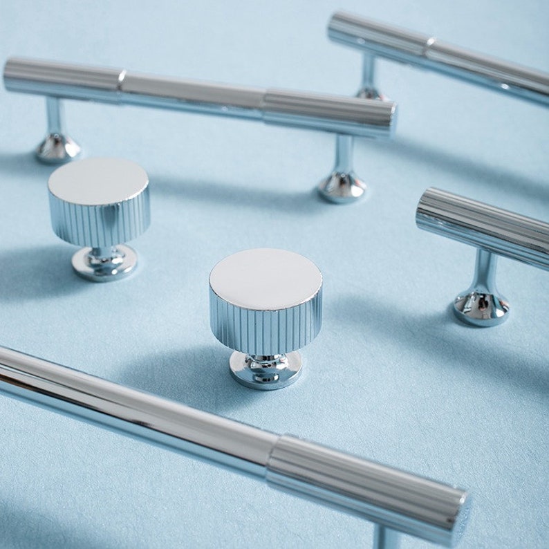 Polished Chrome Knob Polished Chrome Kitchen Cupboard - Etsy UK