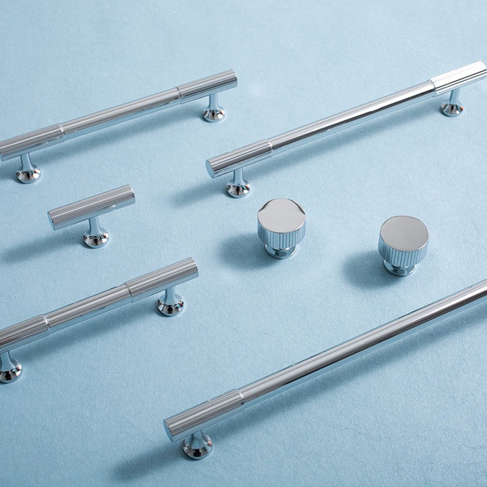 Polished Chrome Knob Polished Chrome Kitchen Cupboard - Etsy UK