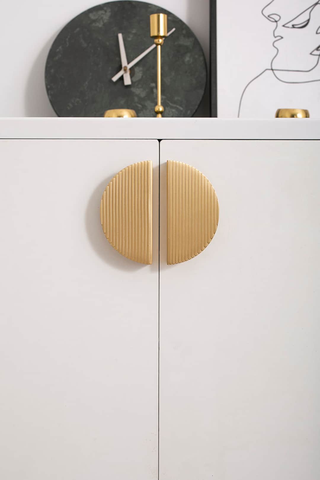 Half Moon Cabinet Door Handle, Line and Lattice Design Cabinet Hardware ...