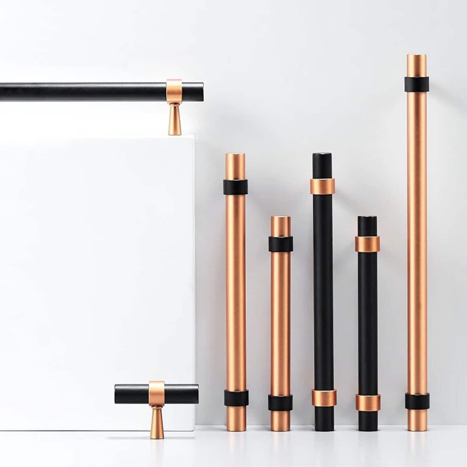 Copper Handles Cabinet Copper Handles Black Handles and - Etsy