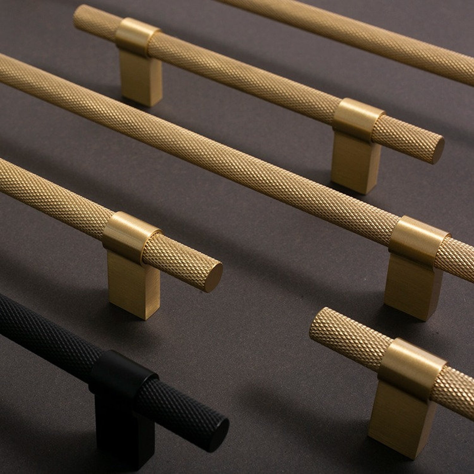 Knurled Brass Pulls Decorative Handle Knurled Cabinet Pulls - Etsy