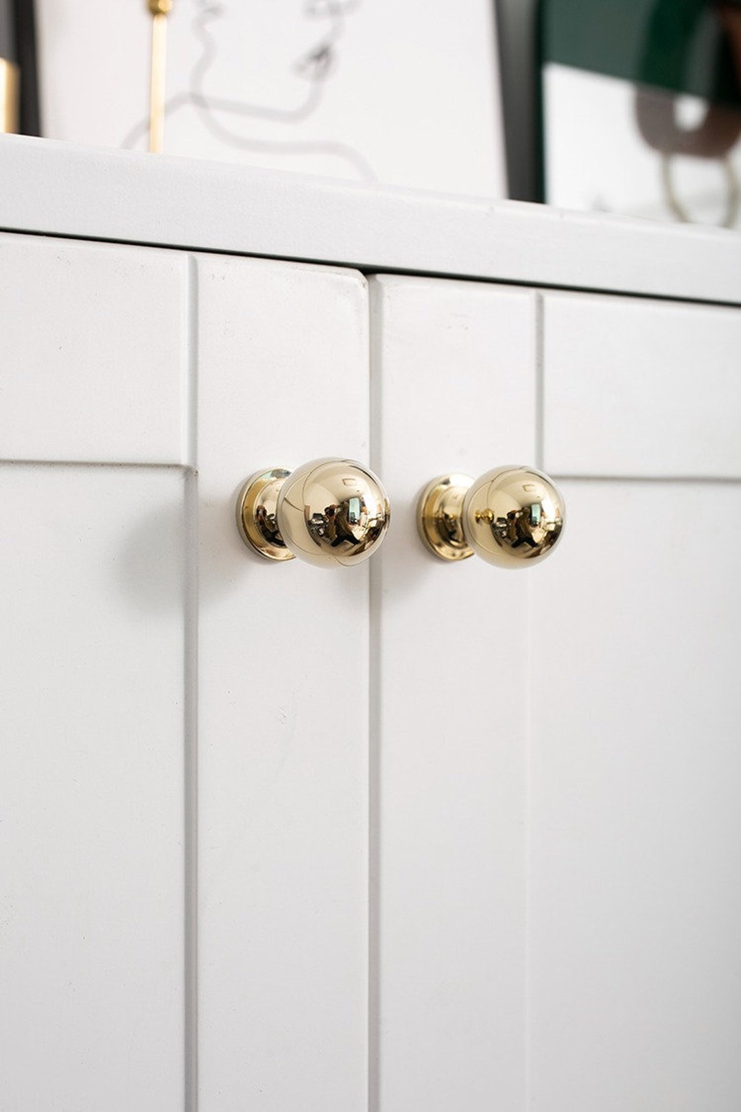 Polished Brass Knobs, Polished Chrome Knobs, Brass Kitchen Hardware, Chrome Cabinet Knobs, Solid ...