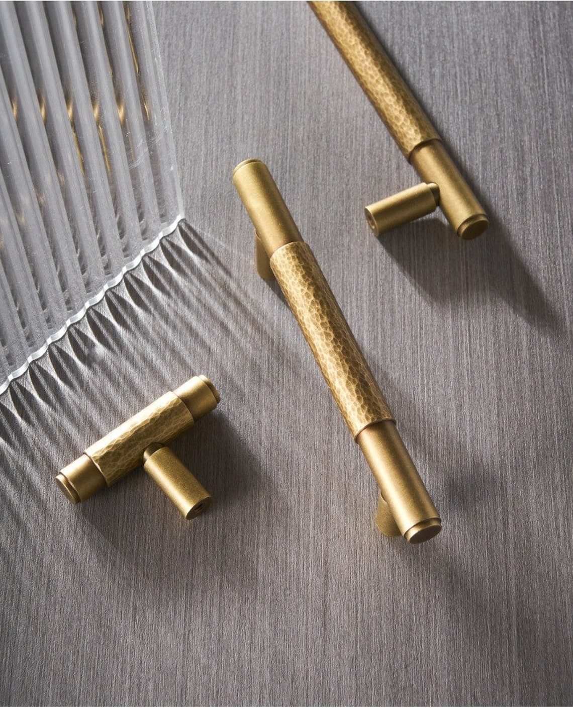 Hammered Brass Handle Solid Brass Handle Brass Pull Handle - Etsy