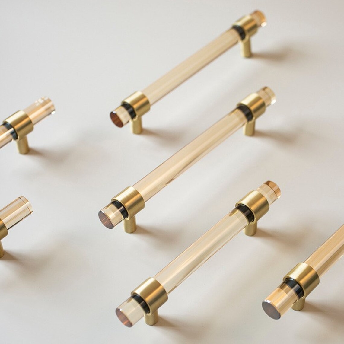 Champagne Handles Acrylic Brass Handles Acrylic Pull - Etsy