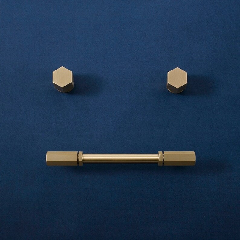 Hexagonal Handles Hexagonal Knobs Brass Hexagon Handle - Etsy