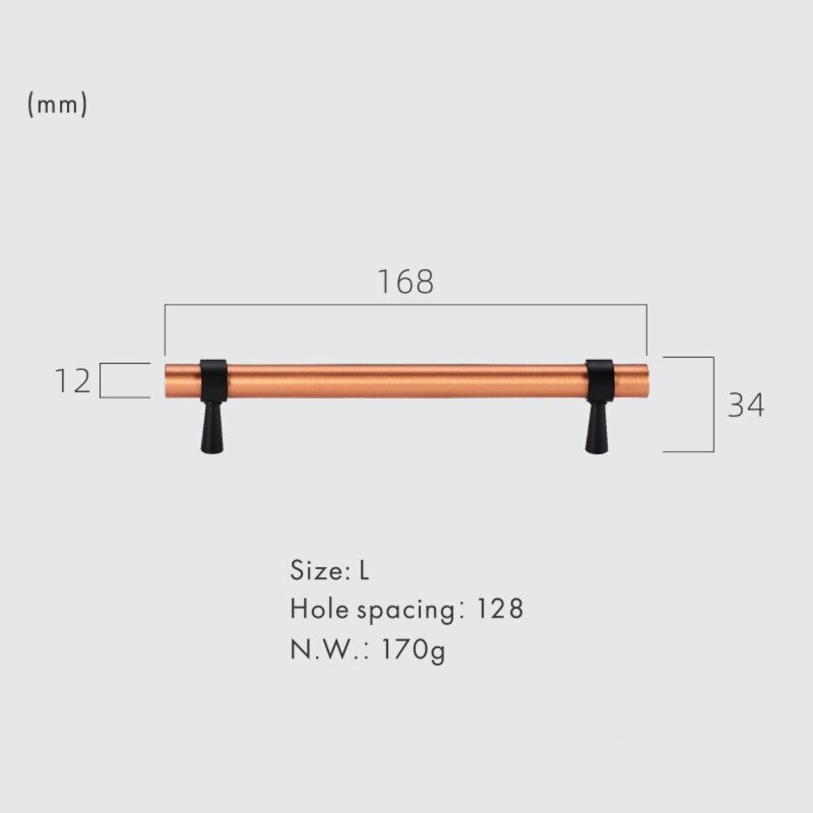 Copper Handles Cabinet Copper Handles Black Handles and - Etsy