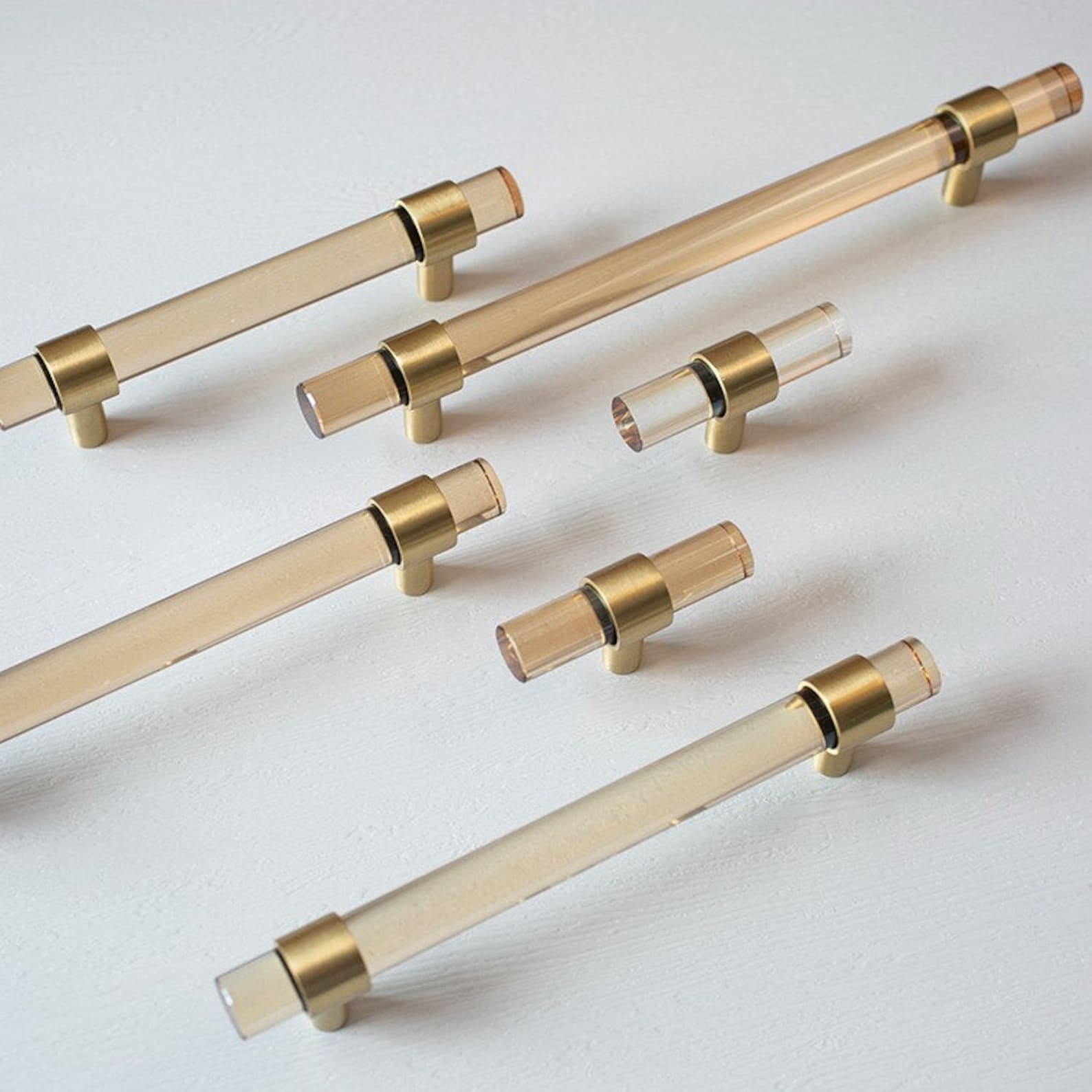 Champagne Handles Acrylic Brass Handles Acrylic Pull - Etsy