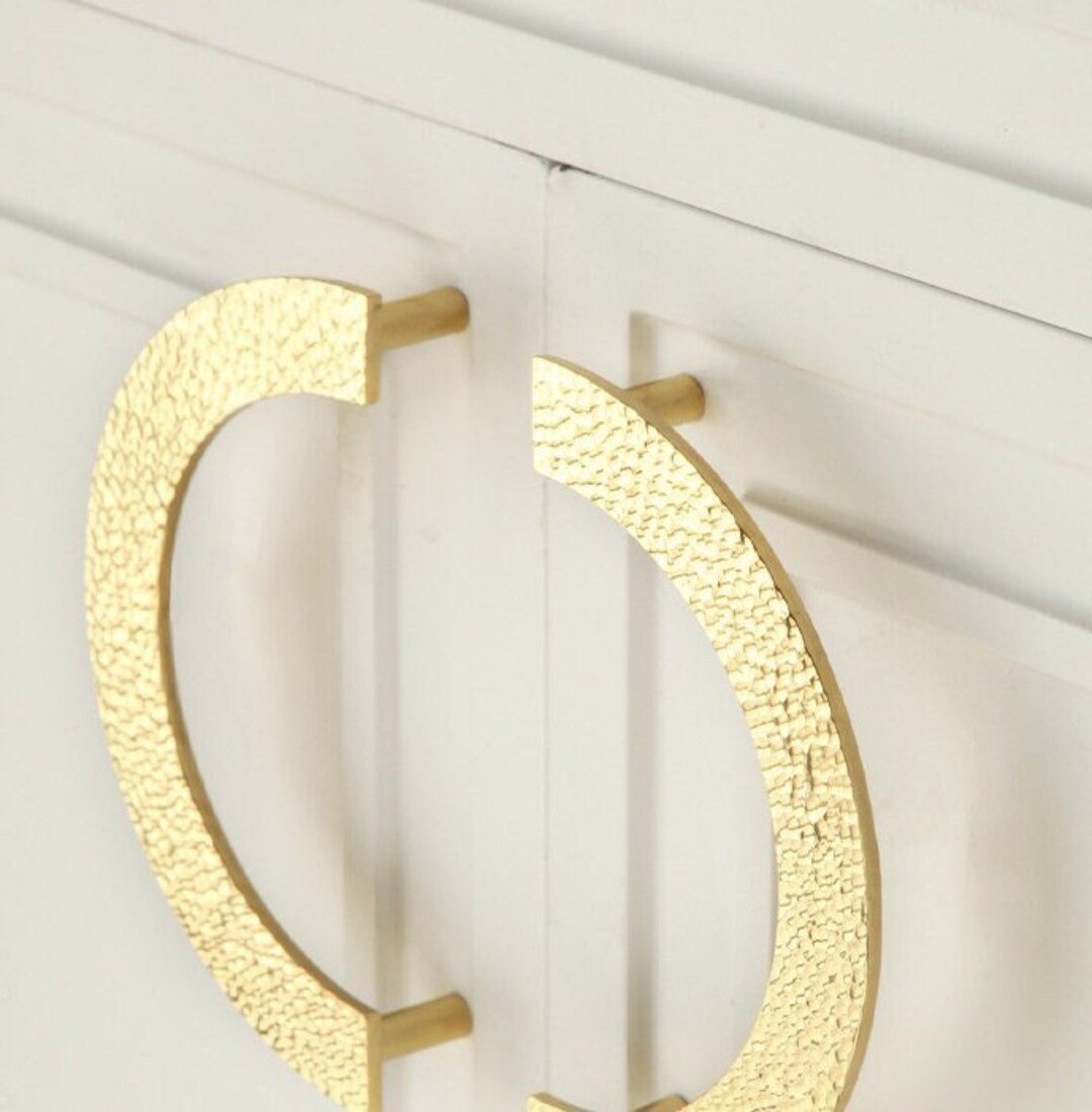Hammered Brass Handles, Brass Kitchen Hardware, Solid Brass Cabinet ...