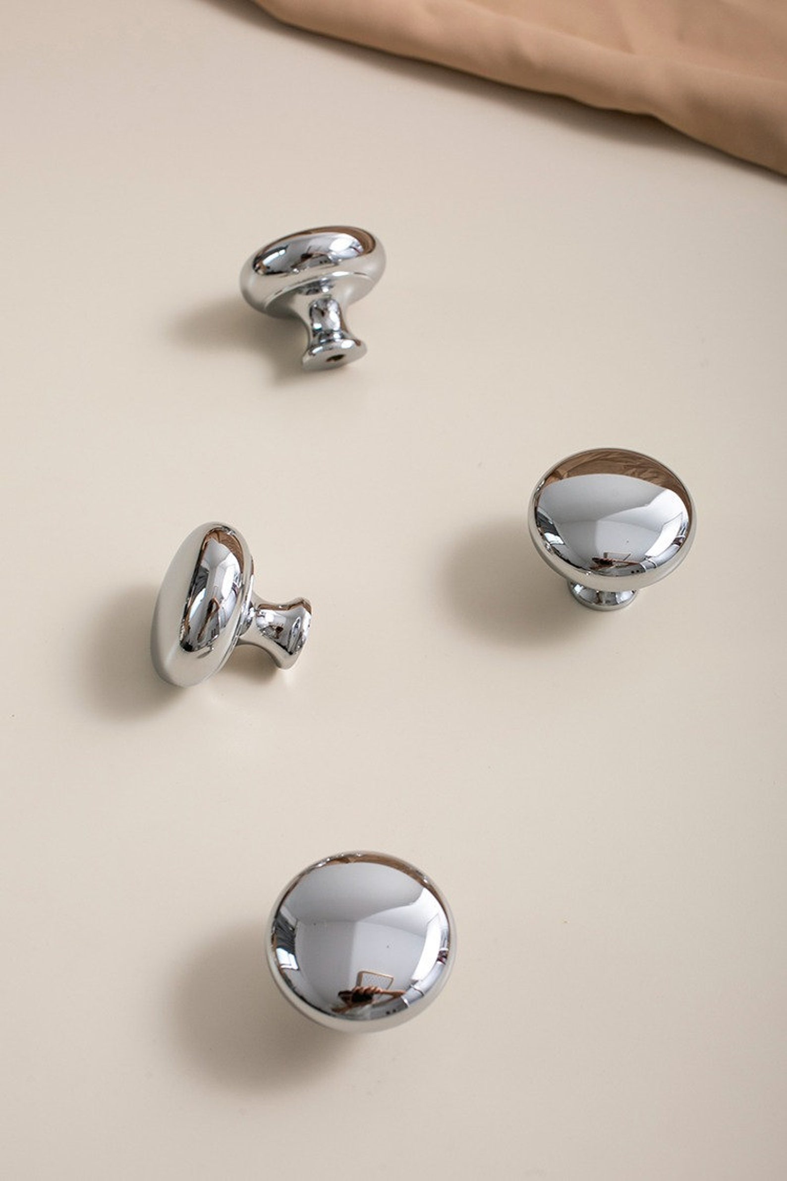 Polished Chrome Cabinet Knob Solid Brass Knob Silver Knobs - Etsy