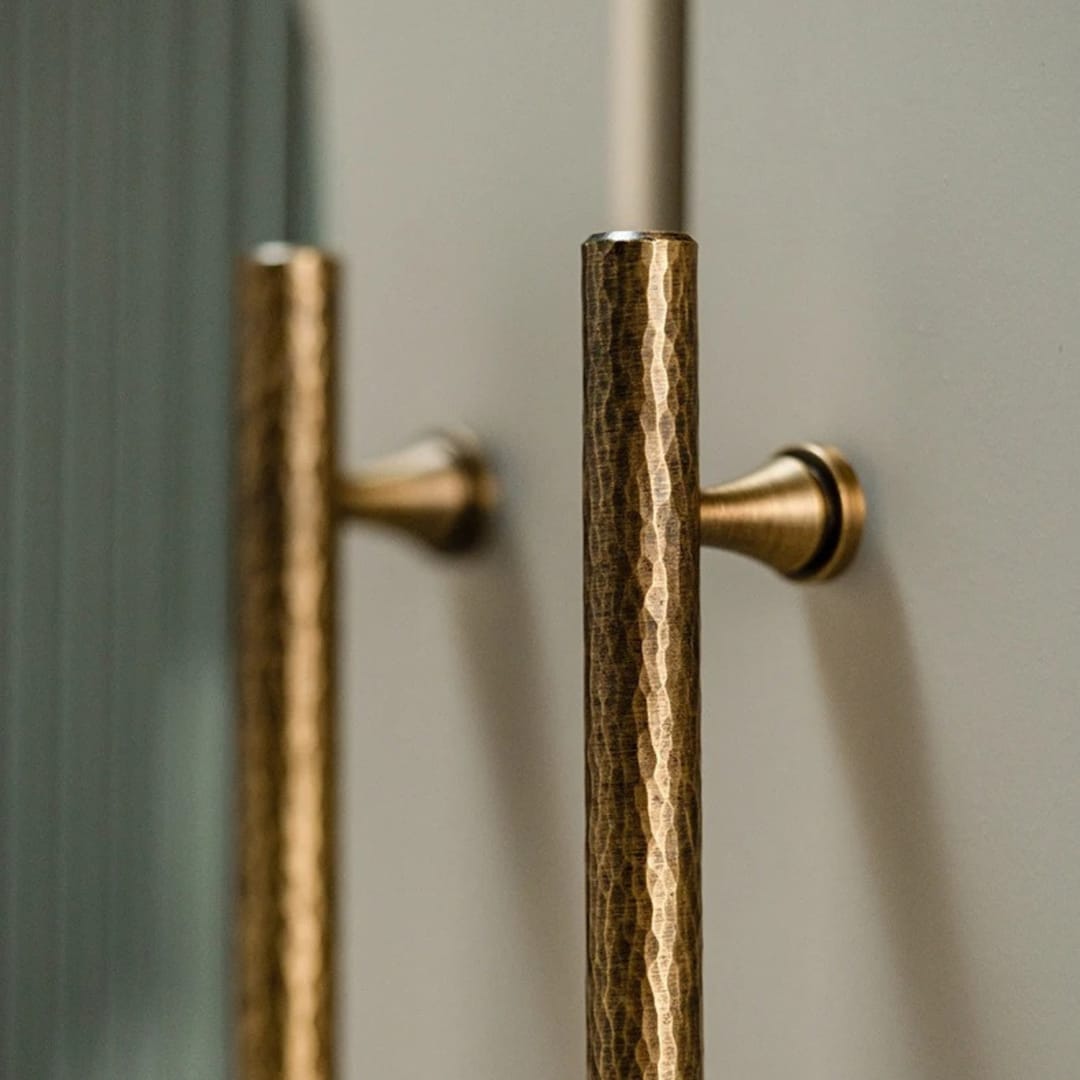 Antique Brass Cabinet Hardware, Hammered Brass Cabinet Pulls, Cabinet ...