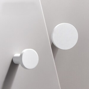 White Cabinet Knob, White Cabinet Hardware, Round Wall Hooks, Brass ...