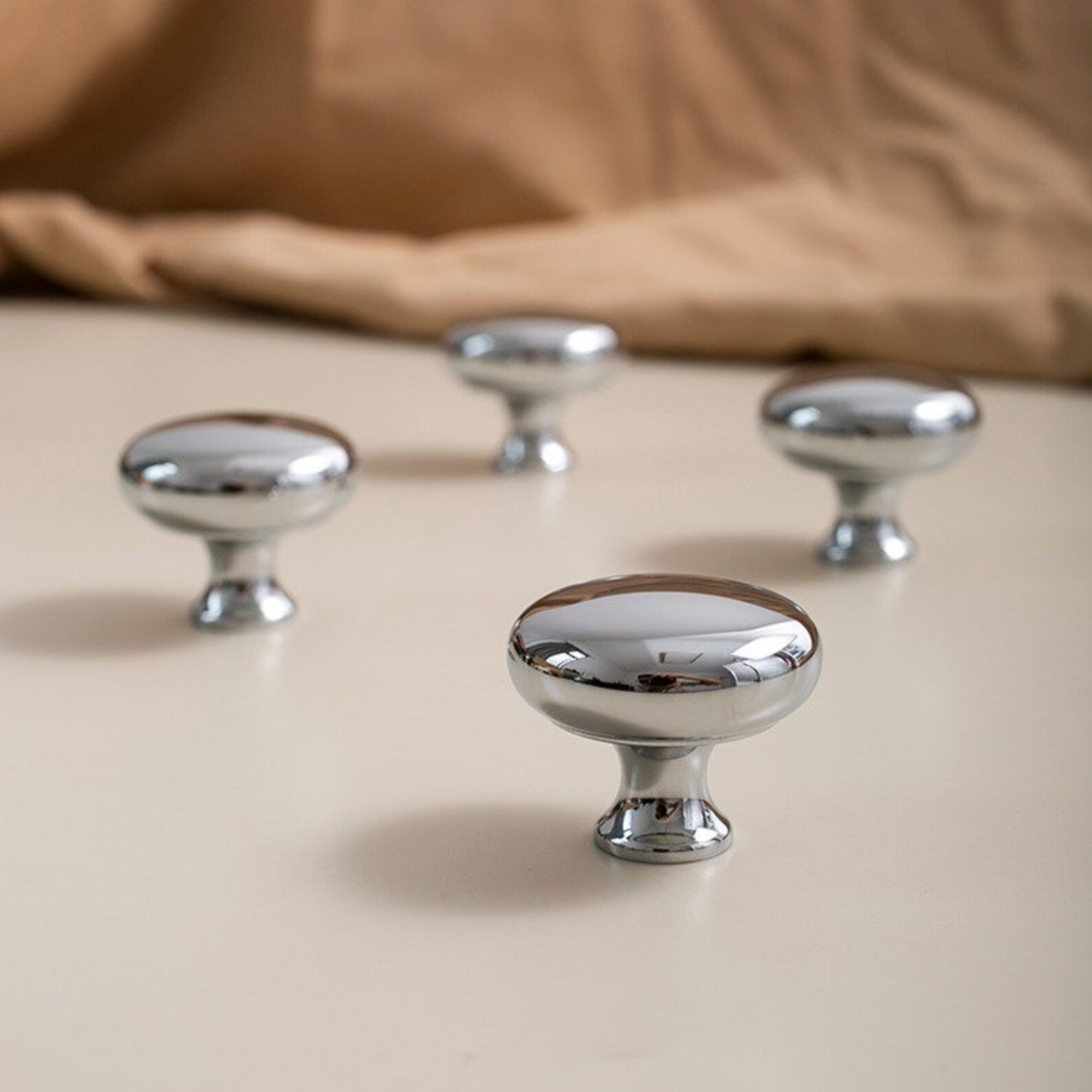 Polished Chrome Cabinet Knob Solid Brass Knob Silver Knobs - Etsy