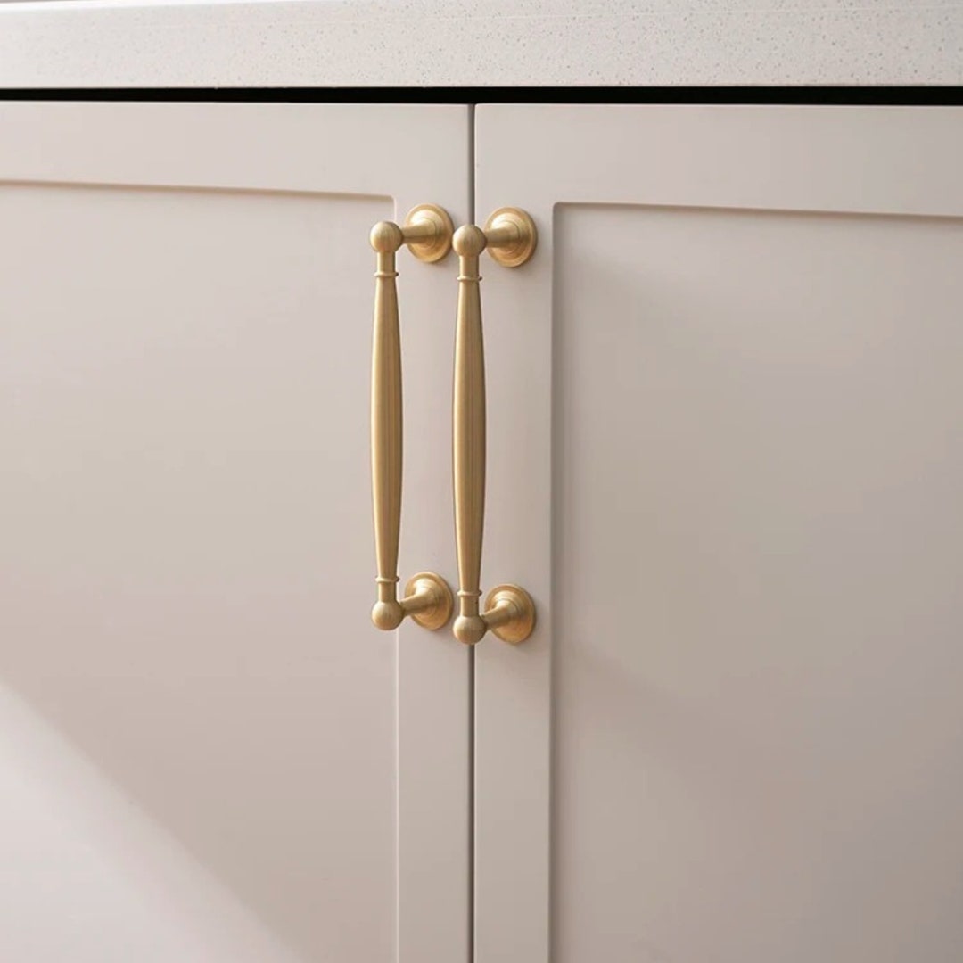 Traditional Style Brass Knobs, Classic Cabinet Hardware, Cabinet Pulls ...