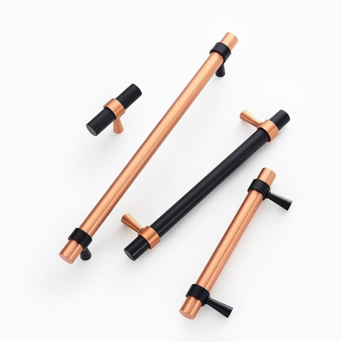 Copper Handles Cabinet Copper Handles Black Handles and - Etsy