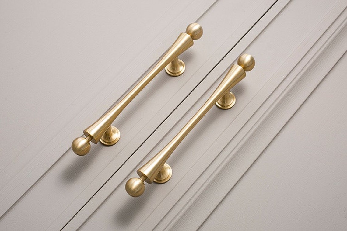 Solid Brass Cabinet Pull Brass Pull Handles Brass Knobs - Etsy