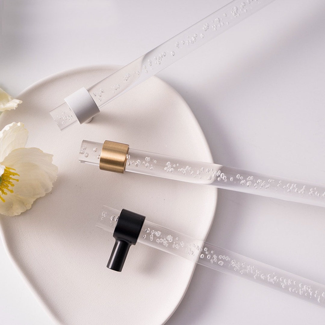 Acrylic Cabinet Hardware, Clear Cabinet Handle, Brass Handles, Black ...