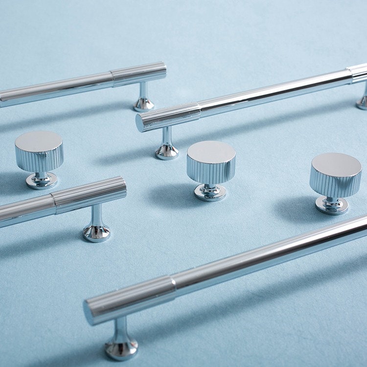 Polished Chrome Knob Polished Chrome Kitchen Cupboard - Etsy UK