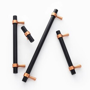 Copper Handles Cabinet Copper Handles Black Handles and - Etsy