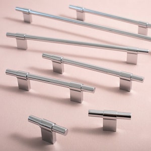 Chrome Kitchen Handles Chrome Pull Handles Silver T Bar - Etsy