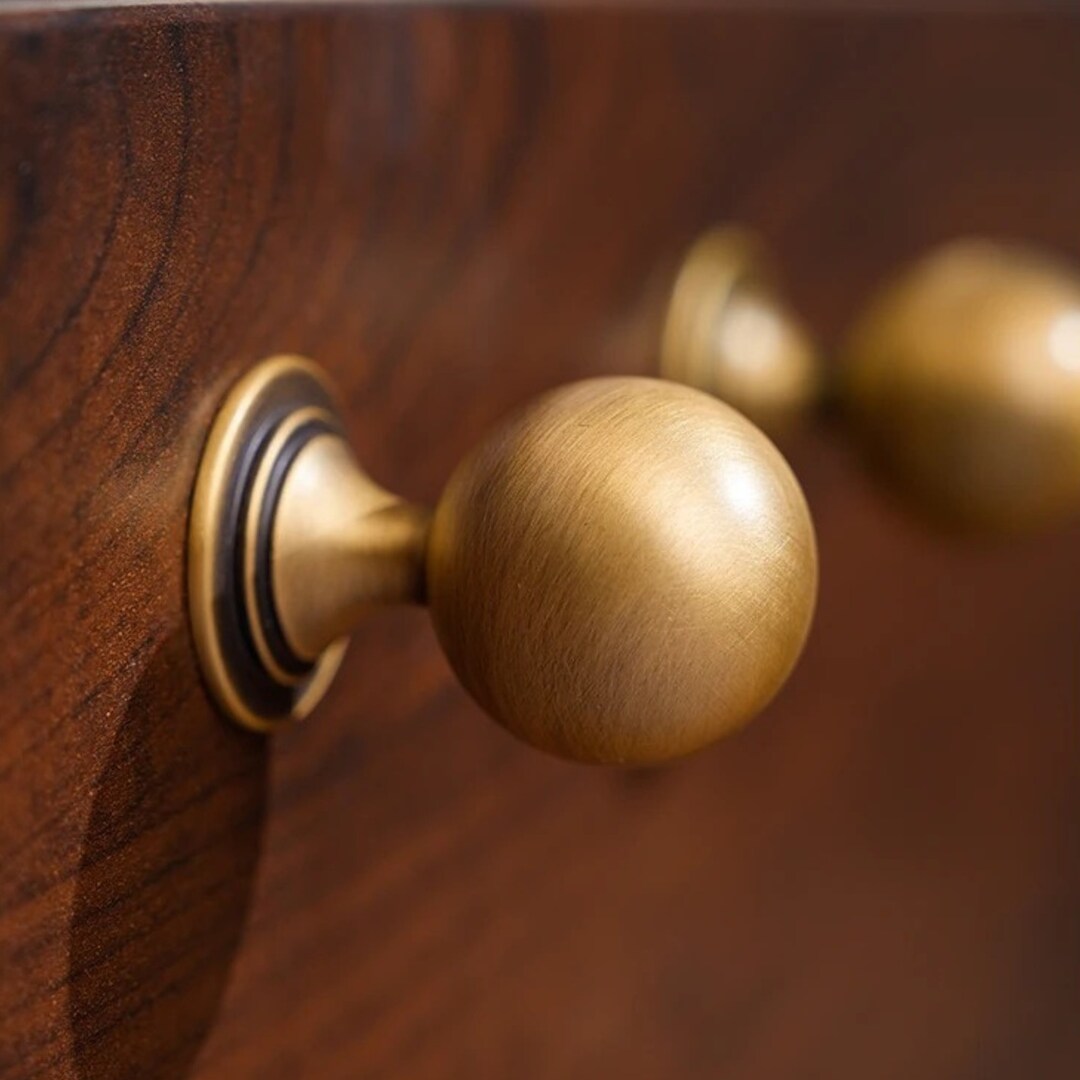 Antique Brass Cabinet Knobs, Oval Cabinet Pulls, Timeless Cabinet Hardware, Solid Brass Door ...