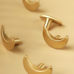 Moon Knobs, Moon Shaped Knobs, Brass Hardware for Cabinets, Brass Hardware Knobs, Knobs for Kids ...