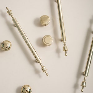 Solid Brass Knobs, Polished Brass Hardware, Brass Knobs for Cabinets, Brass Pull Handle ...