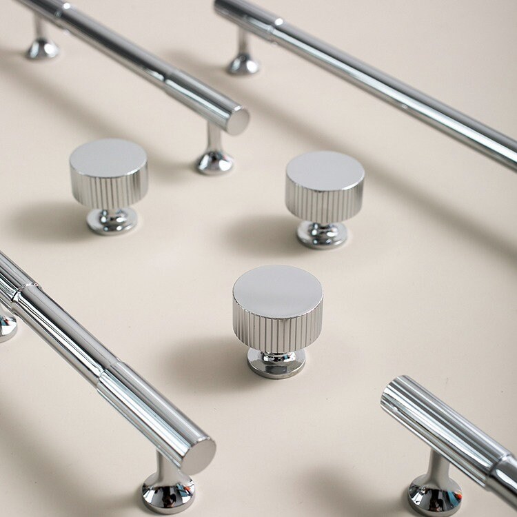 Polished Chrome Knob Polished Chrome Kitchen Cupboard - Etsy UK