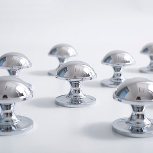 Polished Chrome Drawer Knobs, Solid Brass Cabinet Pulls, Chrome Cabinet Hardware, Polished ...