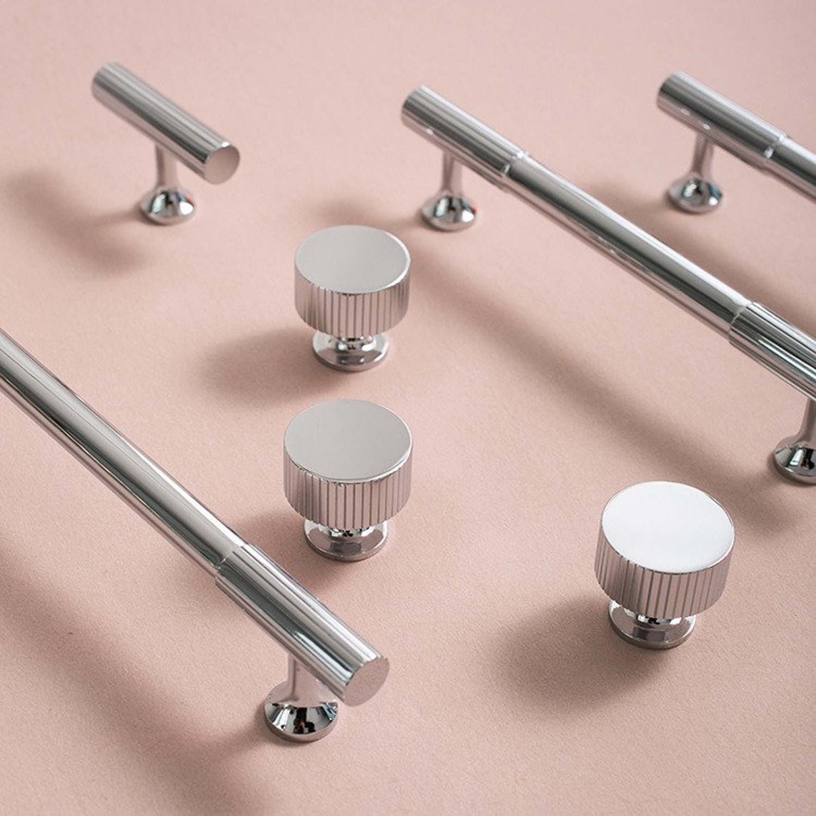 Polished Chrome Knob Polished Chrome Kitchen Cupboard - Etsy UK