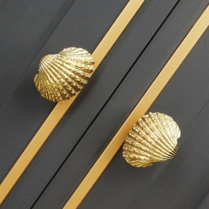 Seashell Knobs, Beach Knobs and Pulls, Beach Knobs, Shell Knobs, Sea Knobs, Coastal Knobs, Gold ...