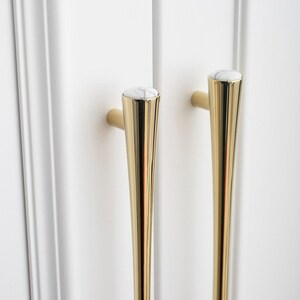 Polished Brass Kitchen Cabinet Pulls, Brass Hardware for Cabinets, Solid Brass Cabinet Pulls ...
