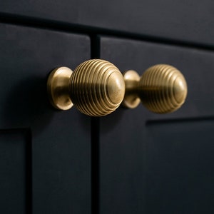 Art Deco Pull Handle, Solid Brass Hardware, Solid Brass Pull, Pull Handles for Cabinets, Brass ...