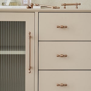 Rose Gold Cabinet Hardware, Solid Brass Cabinet Pulls, Copper Drawer ...