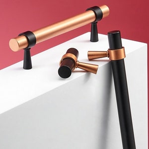 Copper Handles Cabinet Copper Handles Black Handles and - Etsy