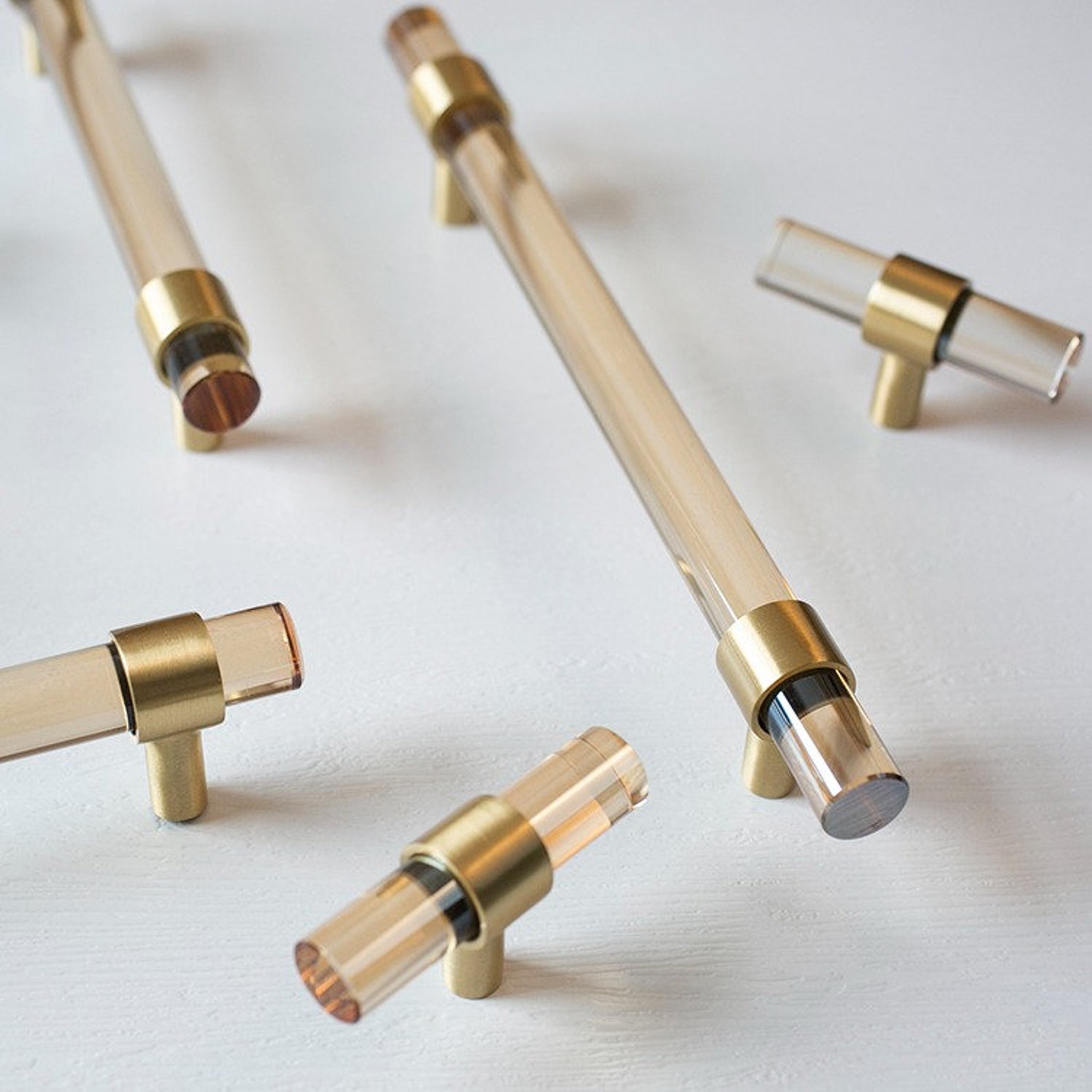 Champagne Handles Acrylic Brass Handles Acrylic Pull - Etsy