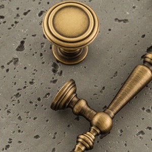 Solid Brass Knobs, Antique Brass Cabinet Hardware, Bronze Gold Drawer Handles, Traditional Brass ...