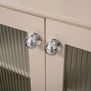 Polished Chrome Drawer Knobs, Solid Brass Cabinet Pulls, Chrome Cabinet Hardware, Polished ...