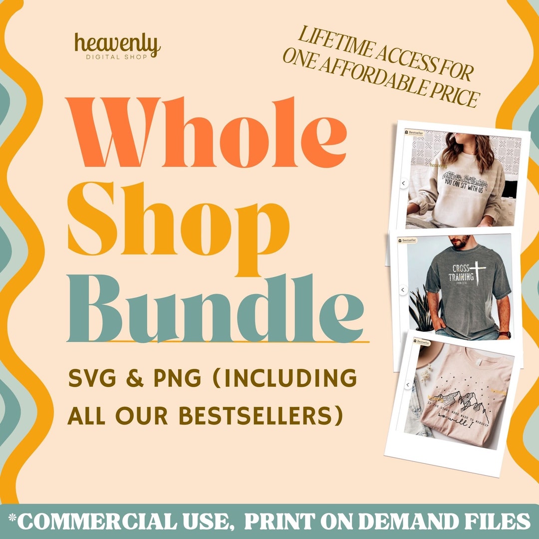 Christian PNG Jesus SVG Whole Shop Bundle Lifetime Access Print on Demand Digital Download ...