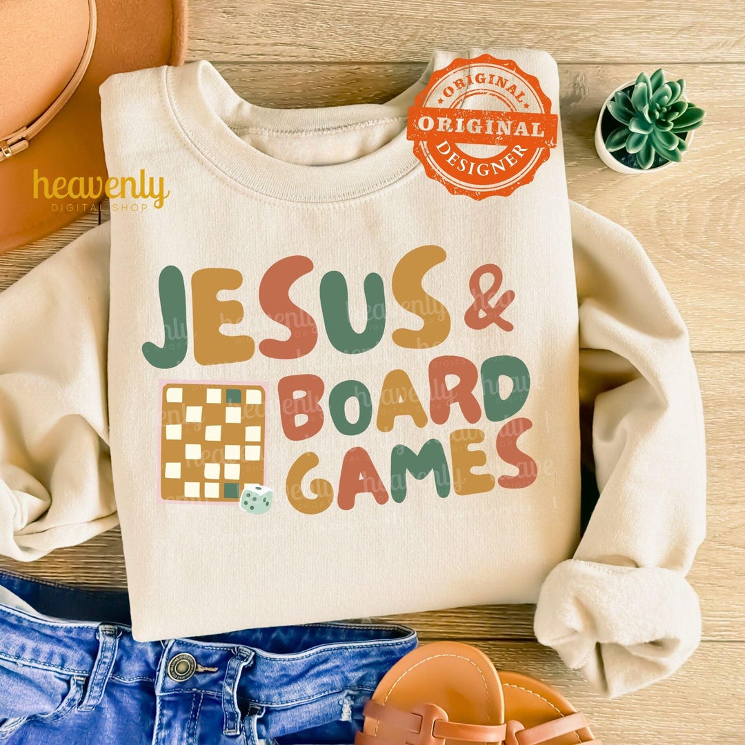 Jesus and Board Games PNG Christian Family Matching Png Sublimation ...