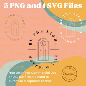Be the Light Svg, Christian Png, Christian Sublimation, Christian Svg ...
