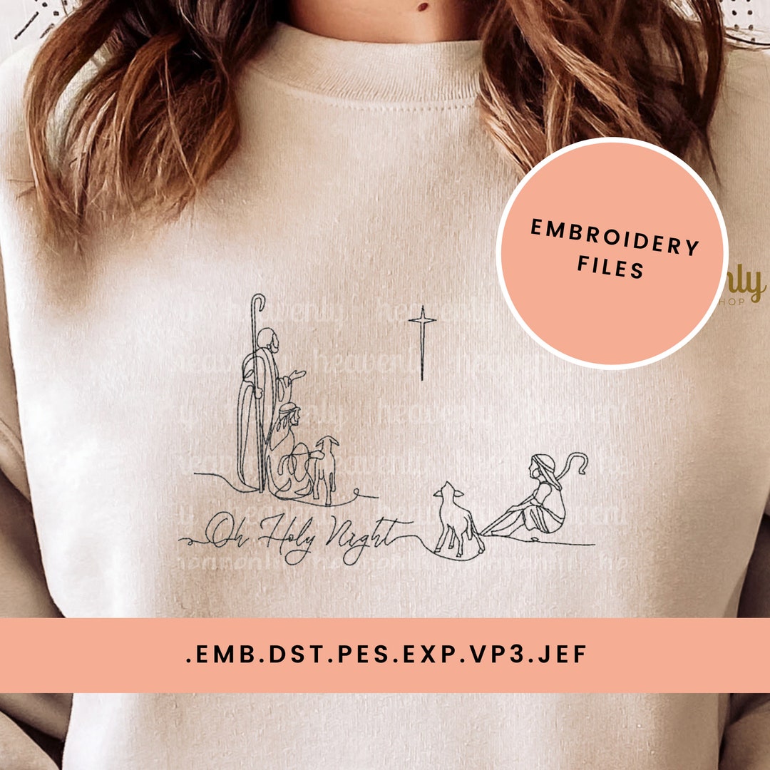 Embroidery Machine Digitized File Christmas Oh Holy Night Nativity Dst ...