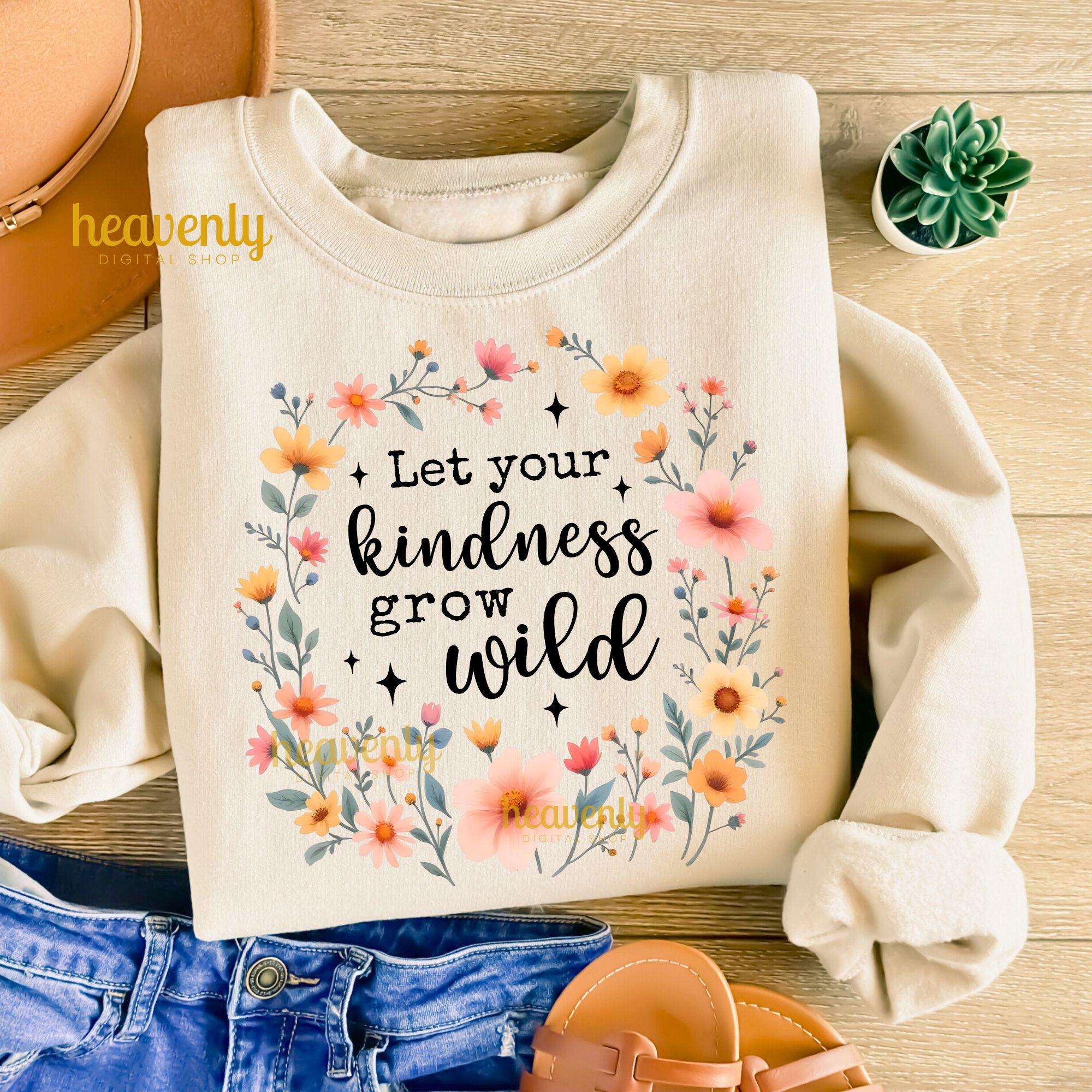 Be Kind Png, Motivational Shirt Png, Let Your Kindness Grow Wild ...