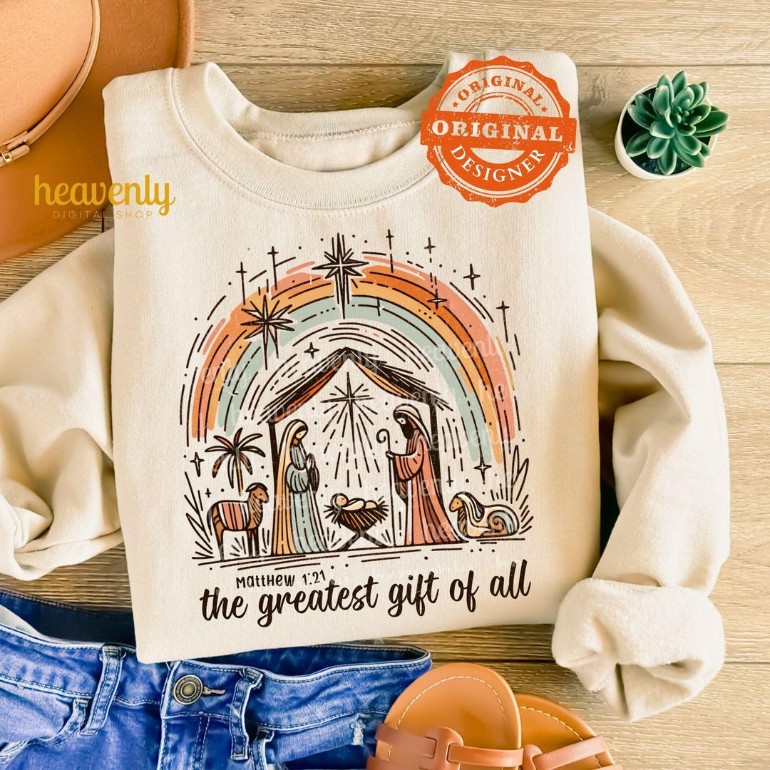 Greatest Gift of All PNG Jesus Nativity Png Christian Christmas Png ...