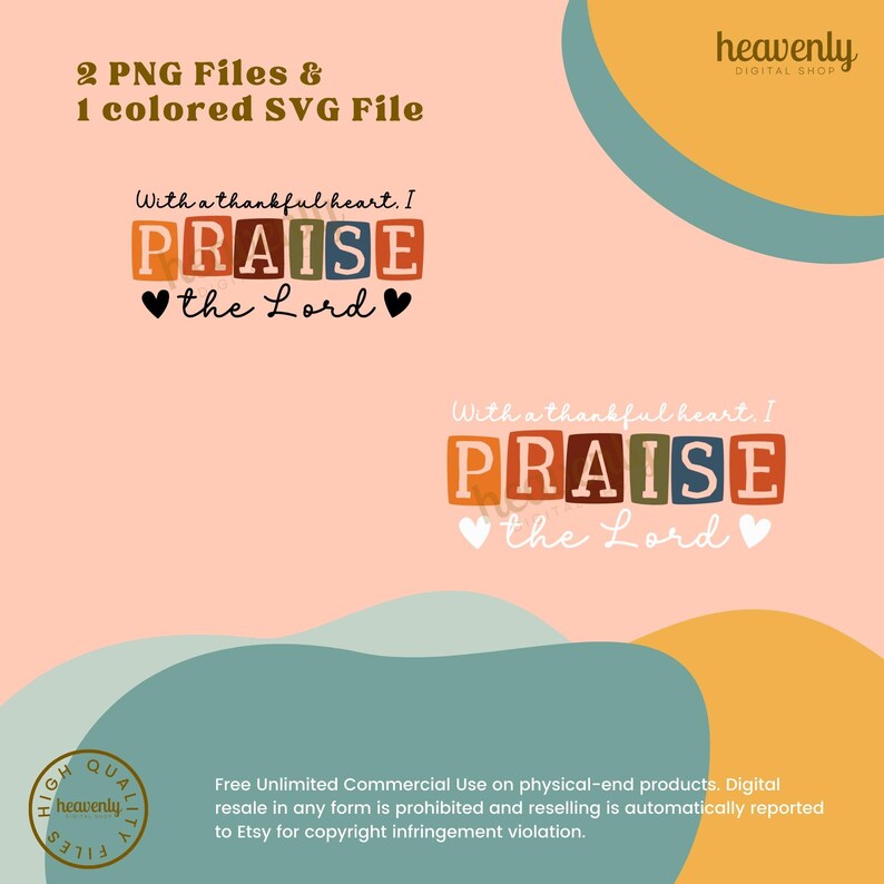 Thanksgiving SVG Christian PNG Praise the Lord Png Sublimation Design ...