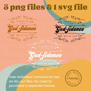 Godfidence Svg God Fidence PNG Sublimation, Cute Christian Svg ...