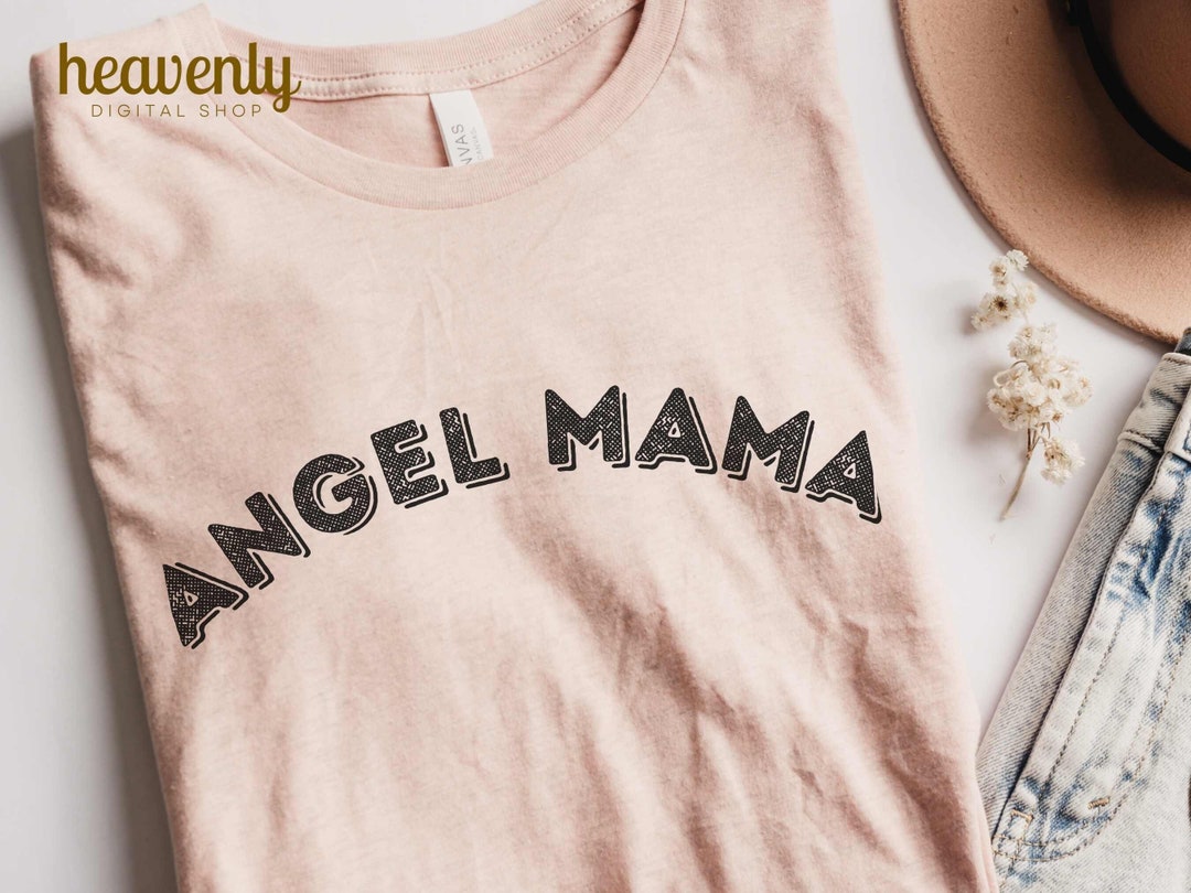 Angel Mama PNG Grunge Font Mom Sublimation Digital Design Textured ...