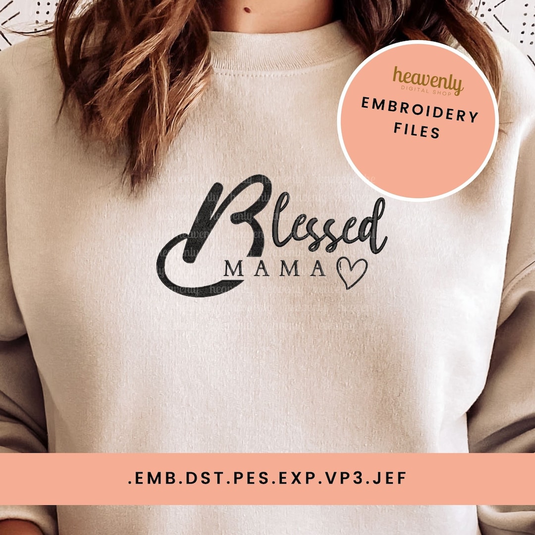 Christian Machine Embroidery Design Blessed Mama Embroidered Digitized ...