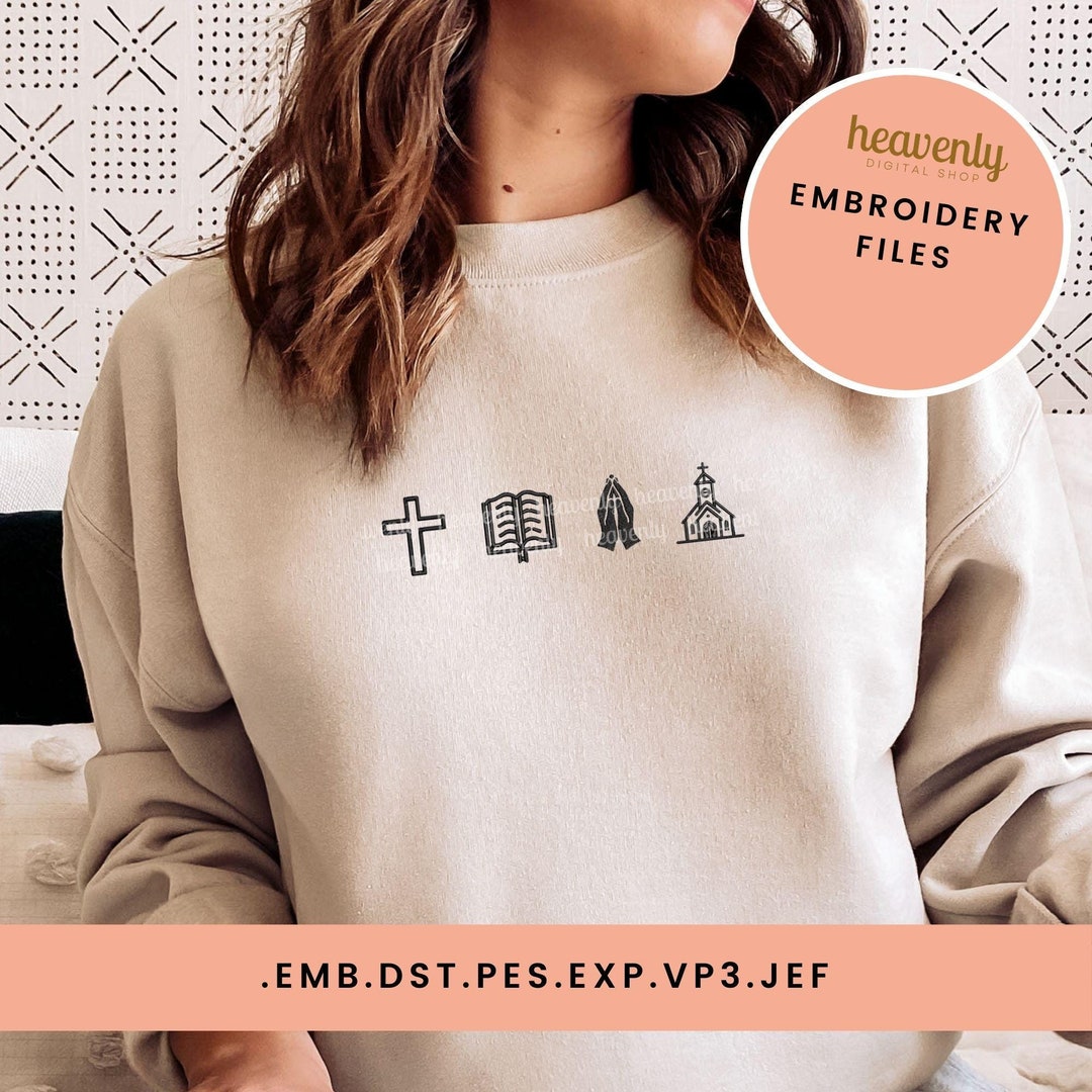 Christian Embroidery Machine Pattern Prayer Bible Church Cross ...