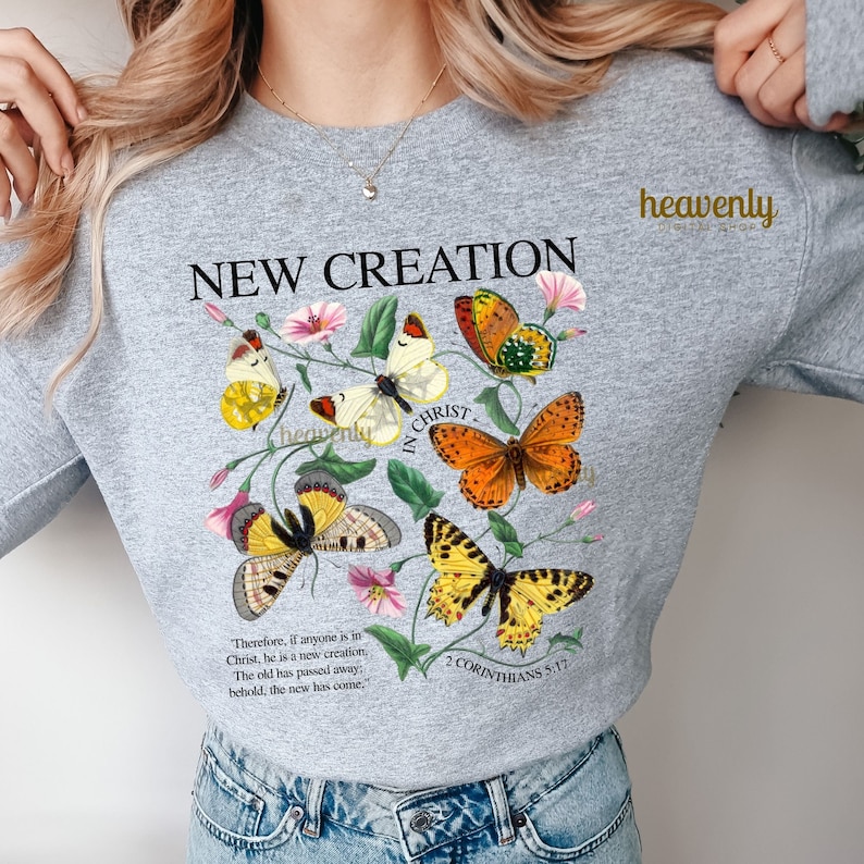 Vintage Christian Fall PNG Butterfly Sublimation Design, New Creation ...