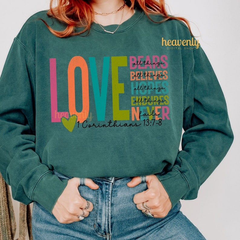 Love Bears All Things Christian PNG Jesus Sublimation Design Bible ...